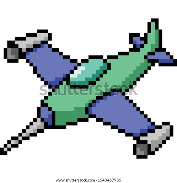 Vector Pixel Art Airplane Isolated Cartoon Stock Vector (Royalty Free ...