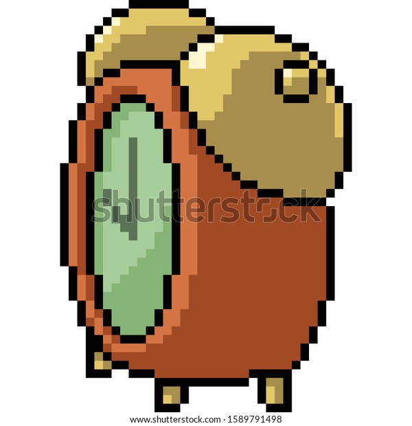 Vector Pixel Art Alarm Isolated Cartoon: vector de stock (libre de ...
