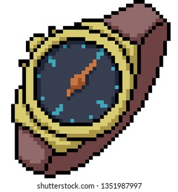 Vector Pixel Art Analog Watch Isolated Stock Vector (Royalty Free ...