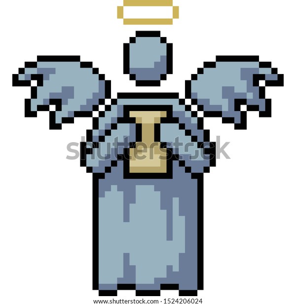 Vector Pixel Art Angel Isolated Cartoon Stock Vector (Royalty Free ...