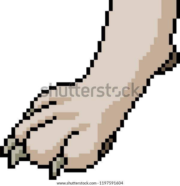 Vector Pixel Art Animal Paw Isolated Stock Vector (Royalty Free ...