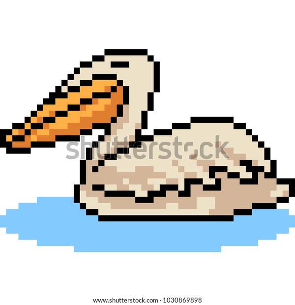 Vector Pixel Art Animal Pelican Isolated Stock Vector (Royalty Free ...