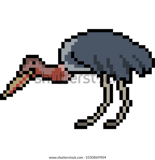 Vector Pixel Art Animal Stork Isolated Stock Vector (Royalty Free ...