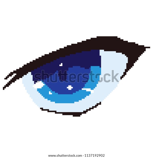 vector pixel art anime eye cartoon