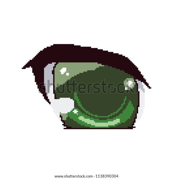 Vector Pixel Art Anime Eye Cartoon Stock Vector (Royalty Free ...