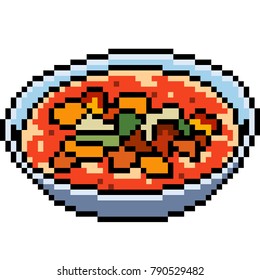 Vector Pixel Art Food Soup Set Stock Vector (Royalty Free) 797709667