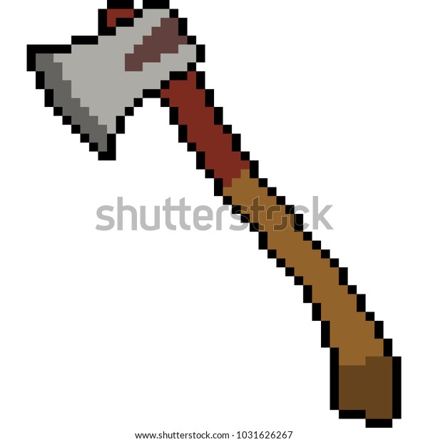Vector Pixel Art Axe Isolated Cartoon Stock Vector (Royalty Free ...