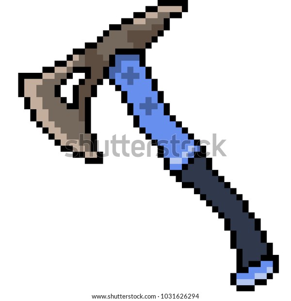 Vector Pixel Art Axe Isolated Cartoon Stock Vector (Royalty Free ...