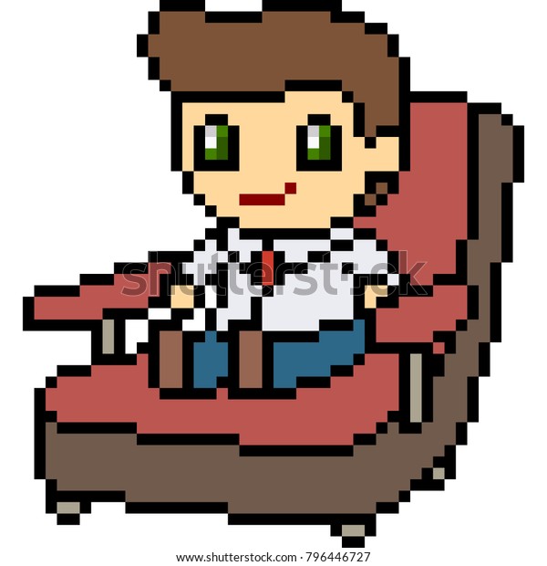 vector pixel art baby boss isolated