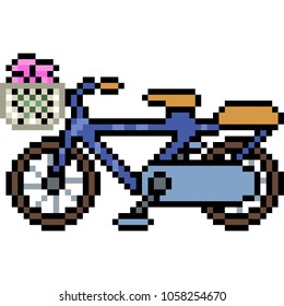 Vector Pixel Art Bicycle Isolated Cartoon Stock Vector (Royalty Free ...