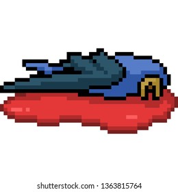 Vector Pixel Art Bird Dead Isolated: vector de stock (libre de regalías ...