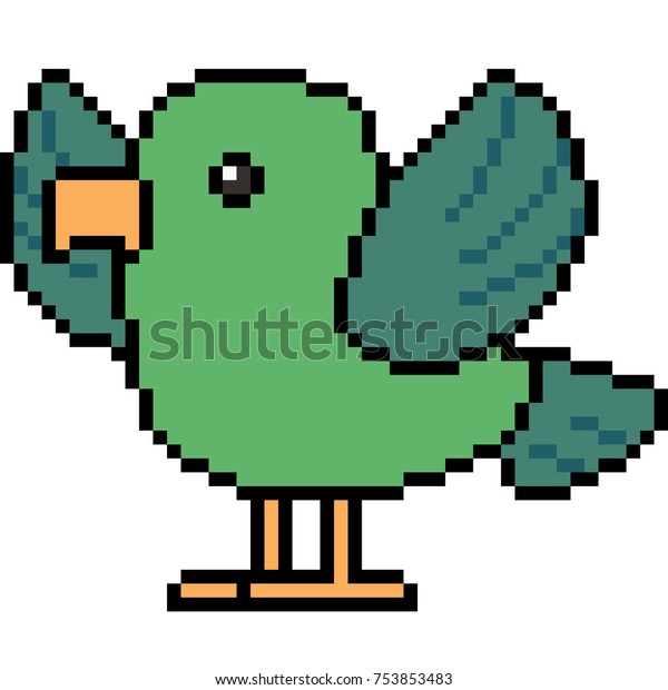 Vector Pixel Art Bird Isolated Stock Vector (Royalty Free) 753853483 ...
