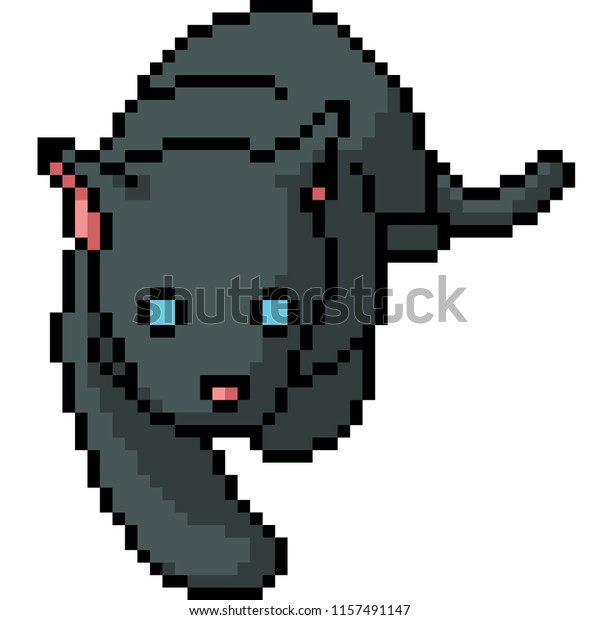Vector Pixel Art Black Panther Isolated Stock Vector (Royalty Free ...