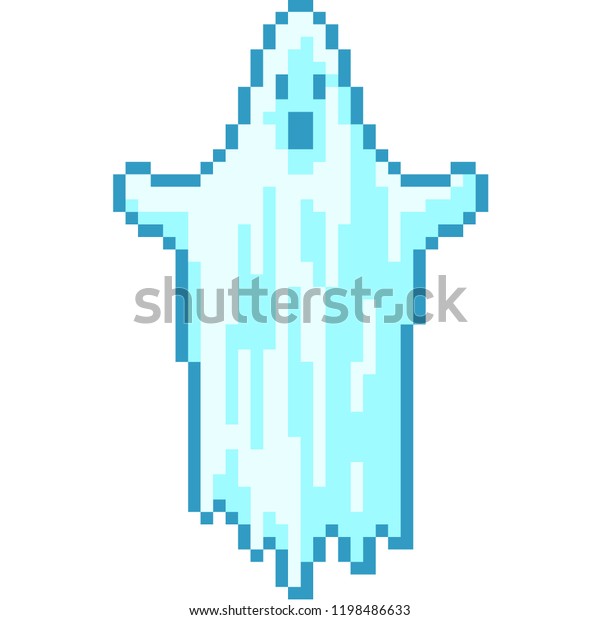 Vektorillustration Pixel Art Decke Geist einzeln Cartoon