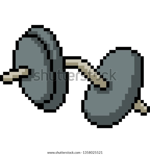 Vector Pixel Art Broken Dumbbell Isolated Stock Vector (Royalty Free ...