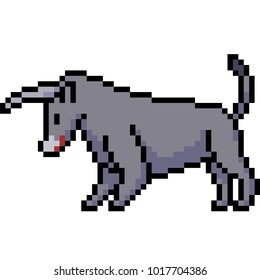 Vector Pixel Art Bull Isolated Stock Vector (Royalty Free) 1017704386 ...