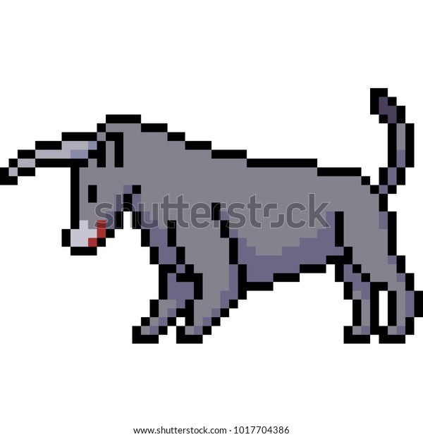 Vector Pixel Art Bull Isolated Stock Vector (Royalty Free) 1017704386 ...