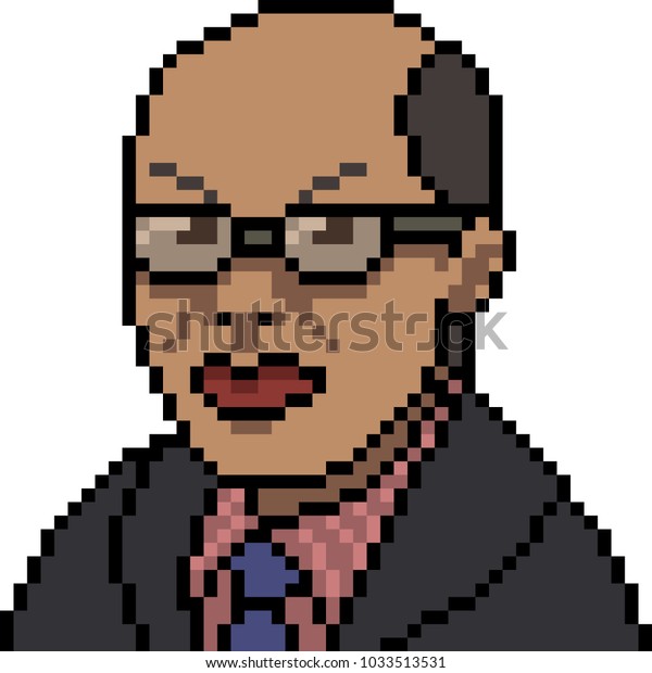 Vector Pixel Art Business Black Man Stock Vector (Royalty Free) 1033513531