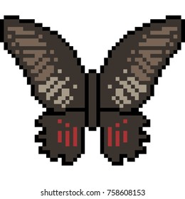 Vector Pixel Art Butterfly Isolated Stock Vector (Royalty Free ...