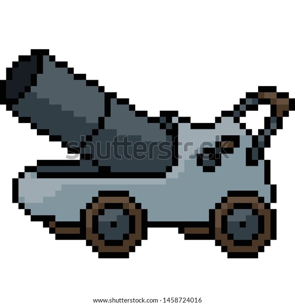 Vector Pixel Art Cannon Toy Isolated: vector de stock (libre de ...