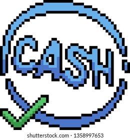 Vektor Stok Vector Pixel Art Cash Logo Isolated (Tanpa Royalti ...