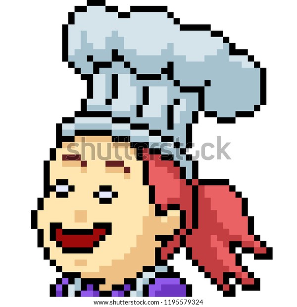 Vector Pixel Art Chef Girl Isolated Stock Vector (Royalty Free ...
