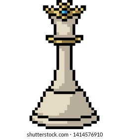 Vector Pixel Art Chess Queen Isolated: vector de stock (libre de ...