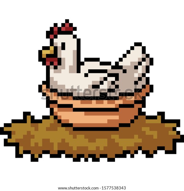 Vector Pixel Art Chicken Isolated Cartoon Stock Vector (Royalty Free ...