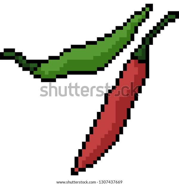 Vector Pixel Art Chili Isolated Cartoon Stock Vector (Royalty Free ...