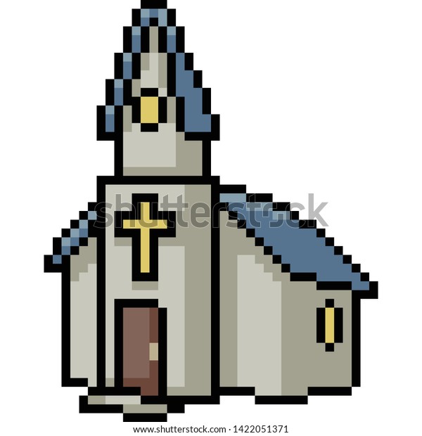 Vector Pixel Art Church Isolated Cartoon Stock Vector (Royalty Free ...