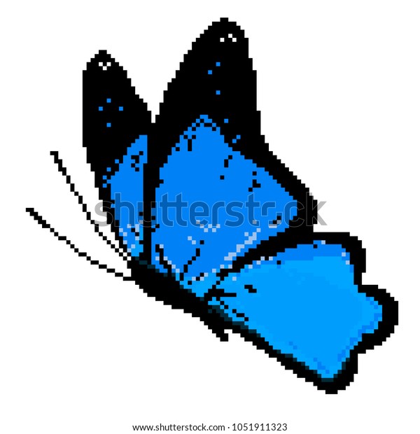 Vector Pixel Art Colorful Butterfly Isolated Stock Vector (Royalty Free ...