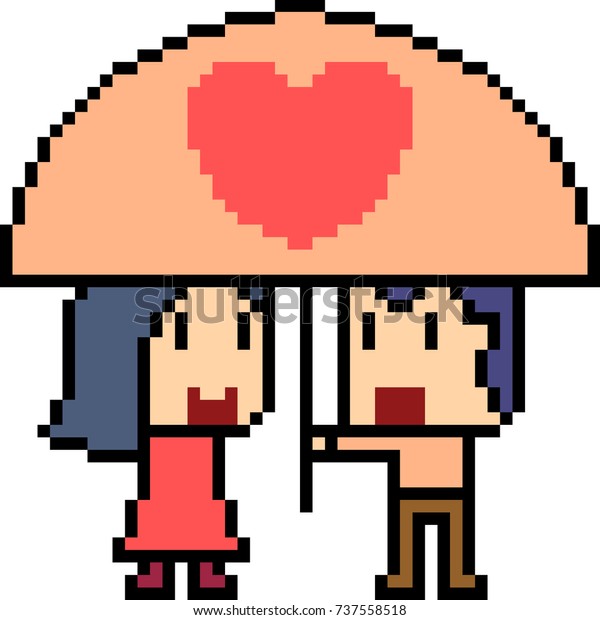 Vector Pixel Art Couple Isolated Stock Vector (Royalty Free) 737558518 ...
