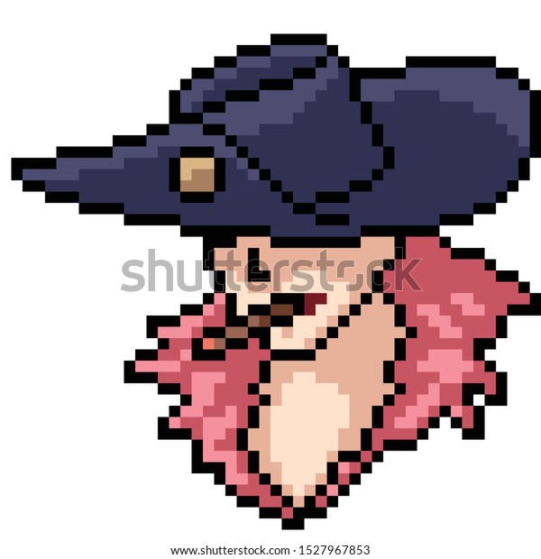 Vector Pixel Art Cowboy Isolated Cartoon: vector de stock (libre de ...