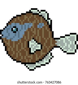Vector Pixel Art Deep Sea Fish: vector de stock (libre de regalías ...