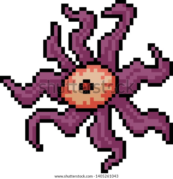 Vector Pixel Art Demon Eye Isolated Stock Vector (Royalty Free ...