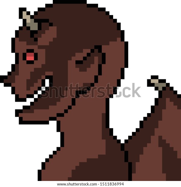 Vector Pixel Art Demon Isolated Cartoon: vector de stock (libre de ...
