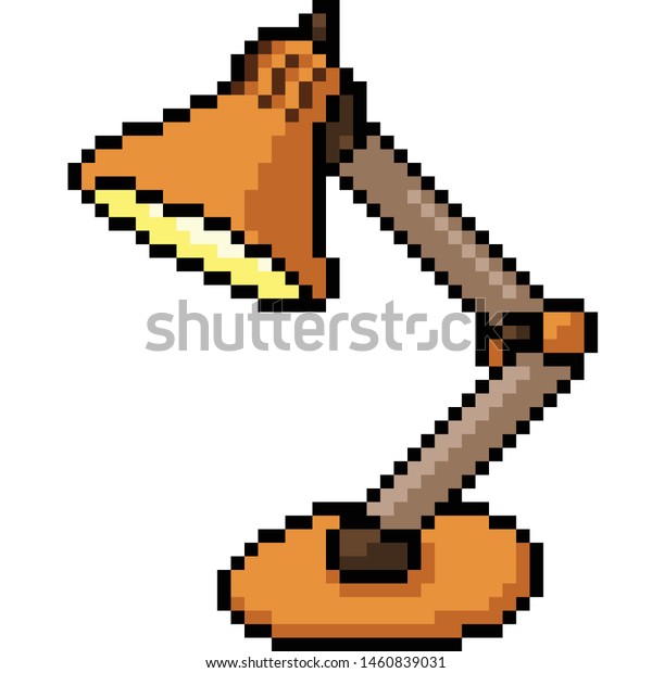 Vector Pixel Art Desk Lamp Isolated Stock Vector (Royalty Free ...