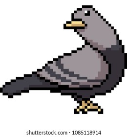 Vektor Stok Vector Pixel Art Dove Turn Isolated (Tanpa Royalti ...