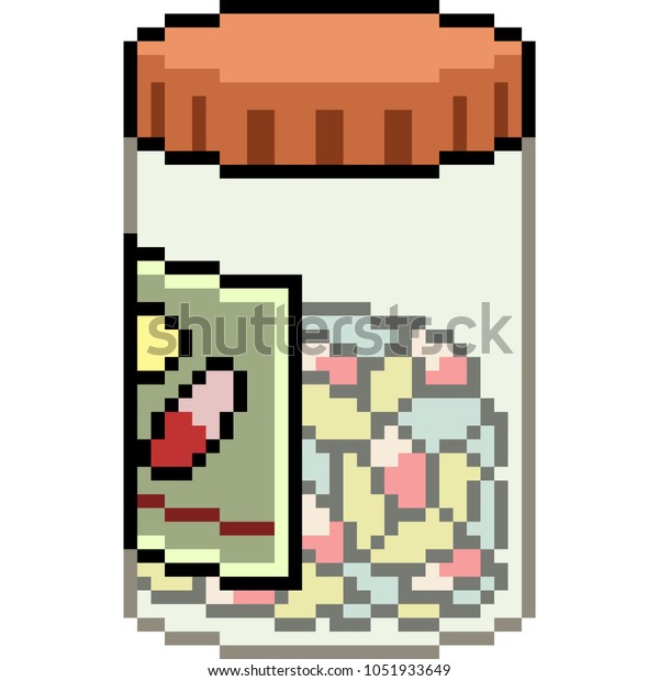 Vector Pixel Art Drug Isolated Cartoon Stock Vector (Royalty Free ...