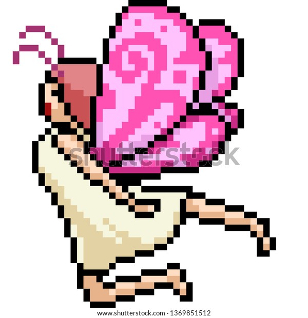 Vector Pixel Art Fairy Isolated Cartoon Stock Vector (Royalty Free ...