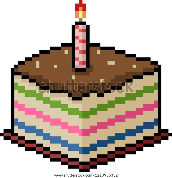 Vector Pixel Art Fancy Cake Snack Stock Vector (Royalty Free) 1210955332