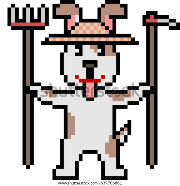 Vector Pixel Art Farmer: vector de stock (libre de regalías) 639706801 ...