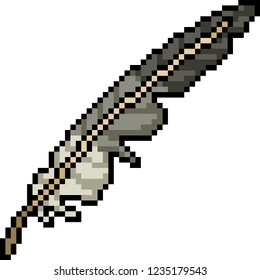 Vector Pixel Art Feather Isolated Cartoon 스톡 벡터(로열티 프리) 1235179543 ...