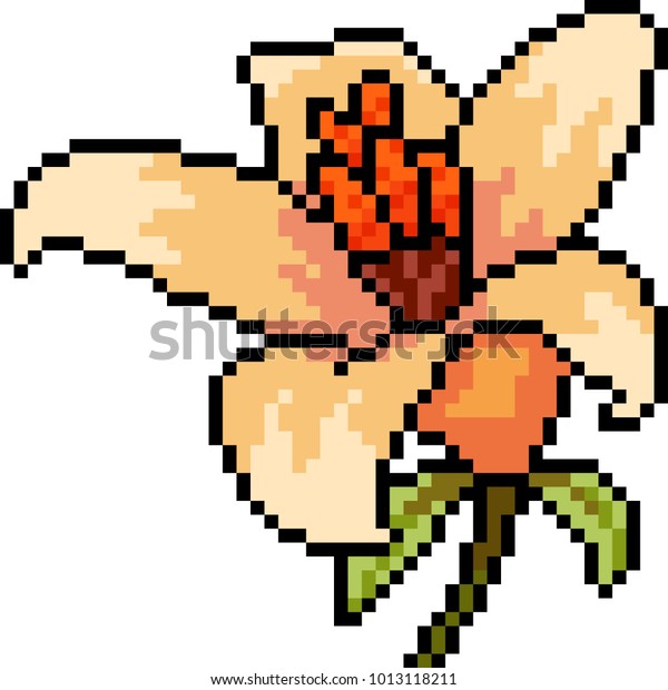 Vector Pixel Art Flower Bloom Isolated Stock Vector (Royalty Free ...
