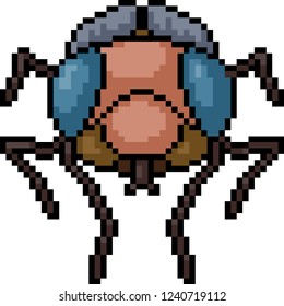 Vector Pixel Art Fly Front Isolated: vector de stock (libre de regalías ...