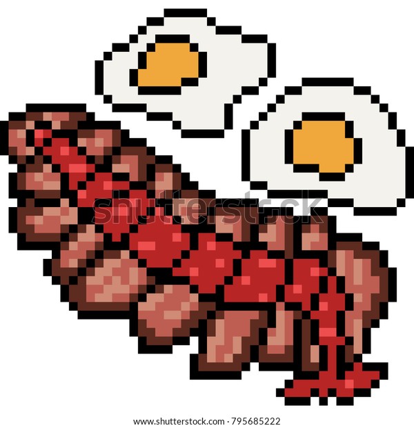 Vector Pixel Art Food Breakfast Smile Stock Vector (Royalty Free ...