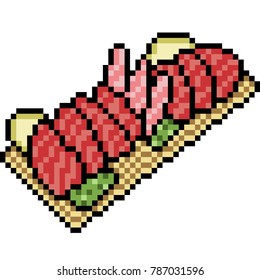Vector Pixel Art Food Meat Isolated Stock Vector (Royalty Free ...