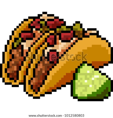 「Vector Pixel Art Food Taco Isolated」のベクター画像素材（ロイヤリティフリー） 1012580803 ...