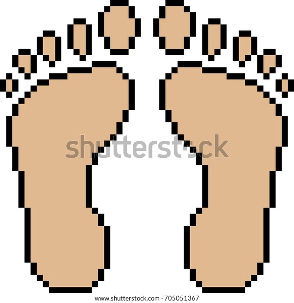Vector Pixel Art Footprint Isolated Stock Vector (Royalty Free ...