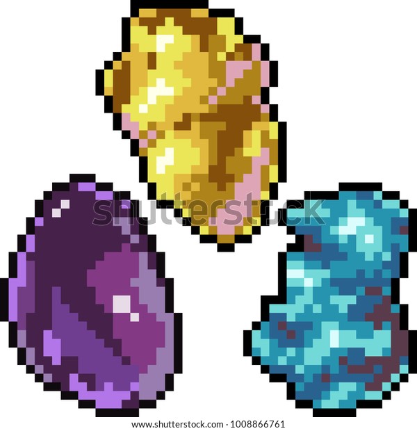 Vector Pixel Art Gemstone Set Isolated Stock Vector (Royalty Free ...